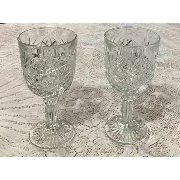 Libbey | Dining | Set Of 2 Vintage Libbey Hobstar Star Of David Water ...